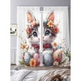 Easter Cat Semi Sheer Curtains 84 Inch Length 2 Panels Set, Cute Spring ...