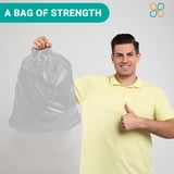 PlasticMill 6 Gallon High Density Clear Garbage Bag,6 MICRON,20x22,100 ...
