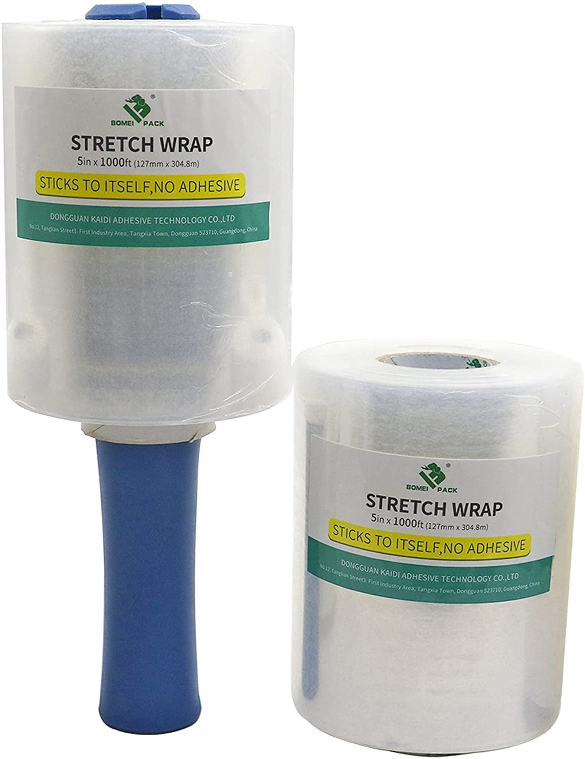 BOMEI PACK Stretch Wrap Packing Film, Plastic Wrap 5inch x 1000ft, 80 ...