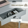 HOMCOM Corner Desk, Triangle Computer Desk with Drawer and Storage ...