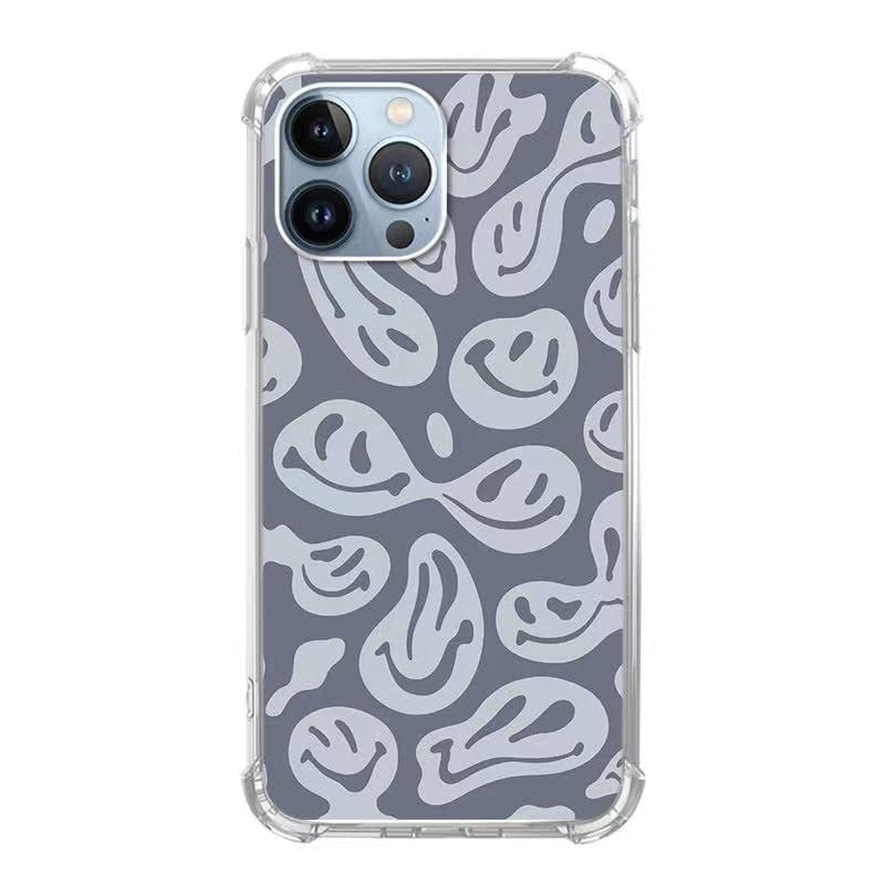 Grey Smile Face Case for iPhone 14 Pro,Aesthetic Art Design TPU Bumper ...