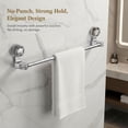 Adjustable Suction Cup Towel Bar - No Drill Retractable Shower Rod with ...
