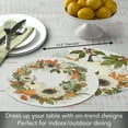 CounterArt Fall Floral Seasonal Plastic Dinner Placemats, 4-Pack Round ...