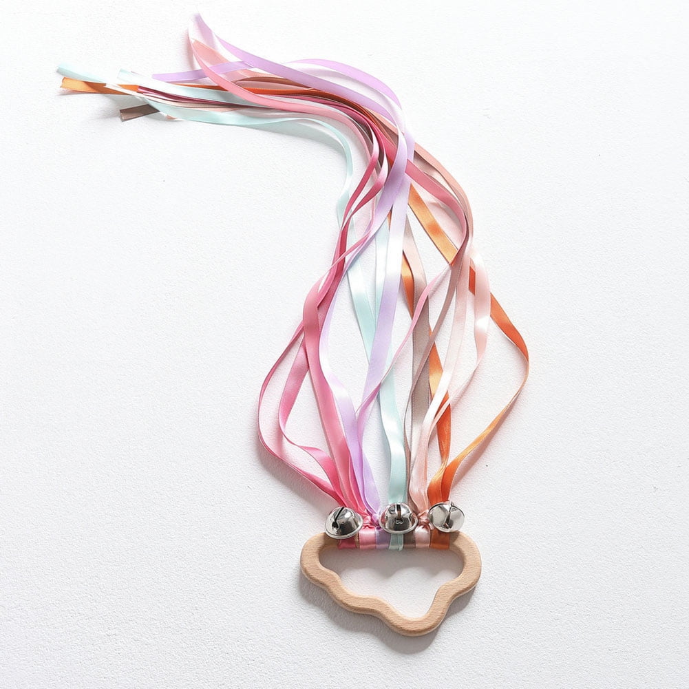 Children Rainbow Ribbon With Bells Cloud-shapedEarly Education Toy ...