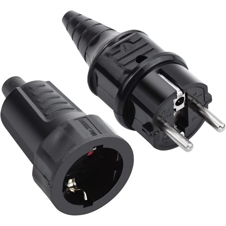 Rubber Male Plug & Female Socket Kit, 250v 16a, Ip44, Black - Walmart.ca