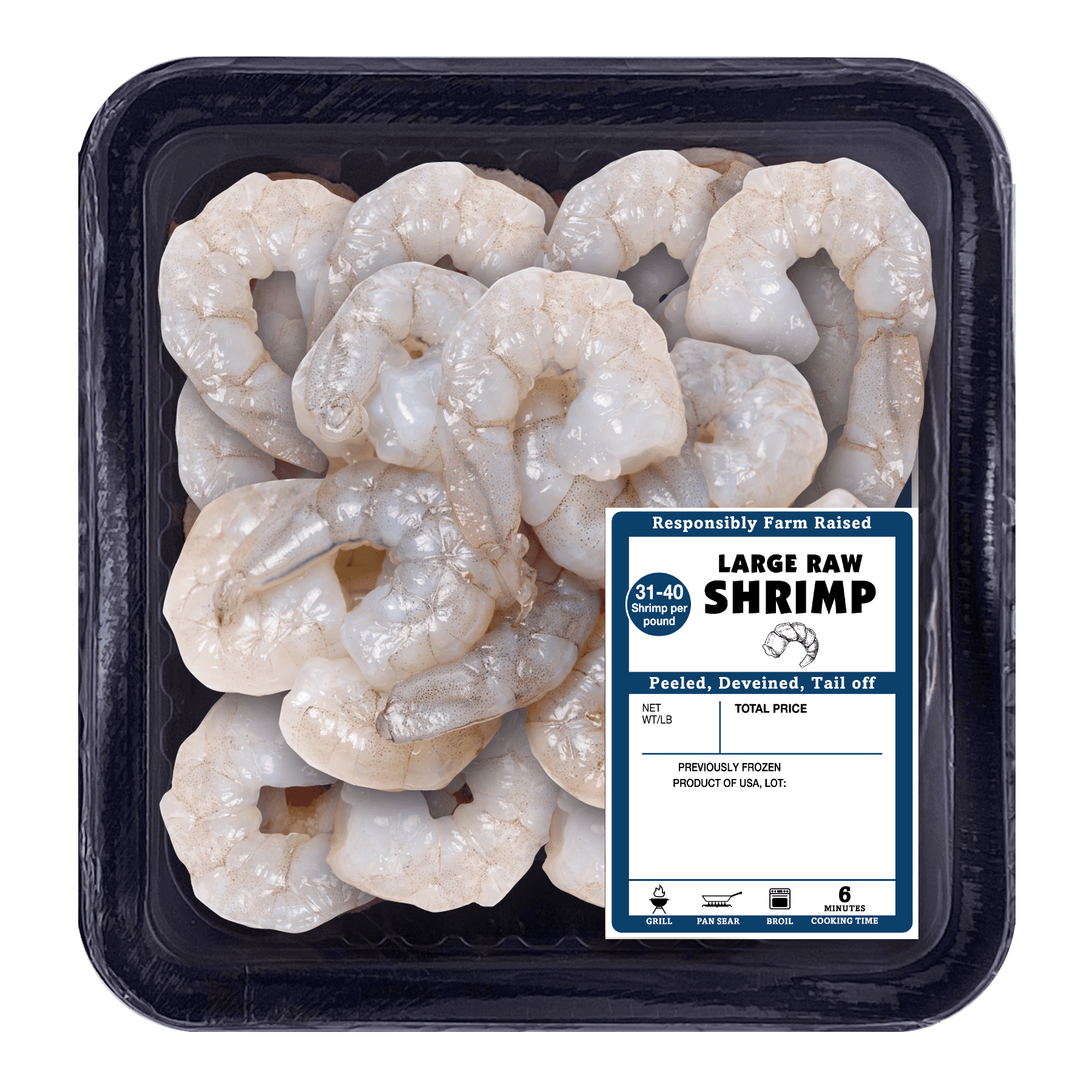 Fresh Raw Large Shrimp Size 21 25 Tail Off Peeled And Deveined 10 Oz