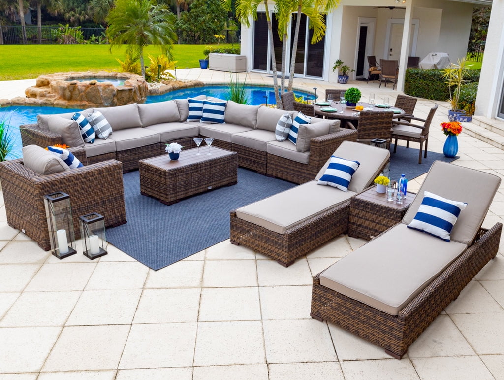 Tuscany 19-Piece Resin Wicker Outdoor Patio Furniture Combination Set ...