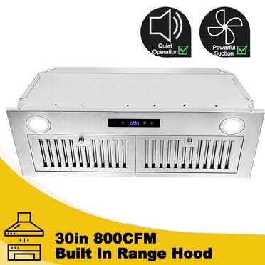 20-inch Stainless Steel Stove Exhaust Range Hood, Built-in, 600 CFM ...
