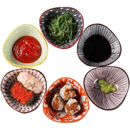XBRW Dipping Soy Sauce Dishes, 5 Oz Ceramic Side Dishes Set, Porcelain ...