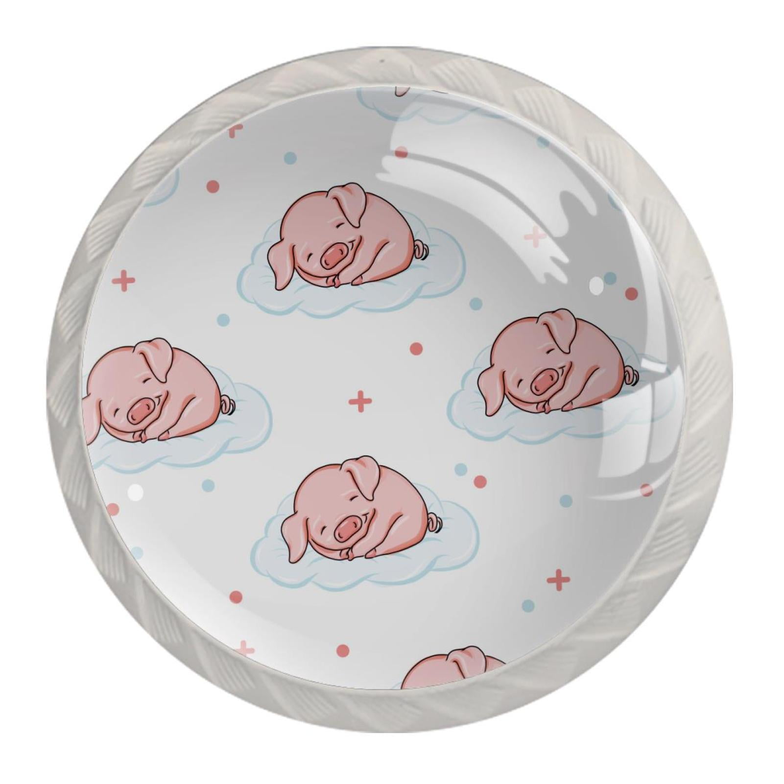 4 Pcs Pig Animal Sleep Knobs for Kitchen Cabinet Cupboard Dresser ...