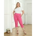 HDE Women's Plus Size Pull On Capris with Pockets Cropped Pants Hot ...