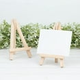 BalsaCircle 10 Natural 5" Wood Mini Easel Table Number Sign Holders ...