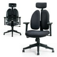 Flexispot Ergonomic Office Chair Black with Dual Back Support, Dynamic ...