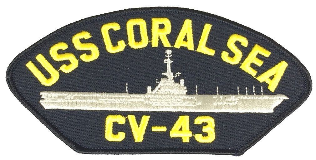 USS CORAL SEA CV-43 PATCH USN SHIP MIDWAY CLASS AIRCRAFT CARRIER ...