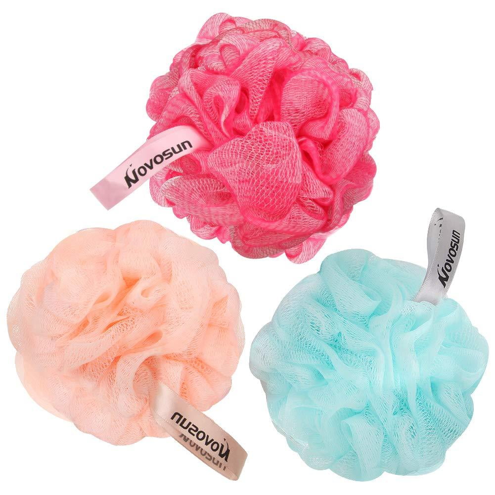 Loofah Bath Sponge Shower Pouf Exfoliating Body Scrubber Ball Double