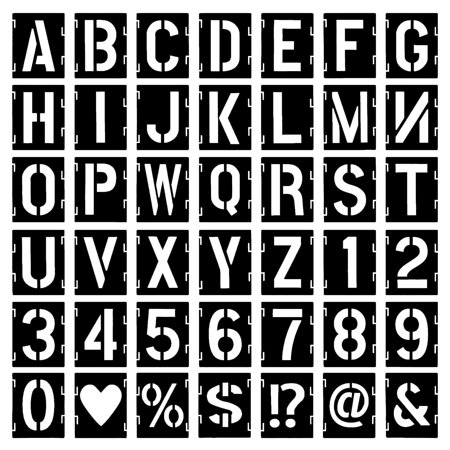 CraftyStencils - 42 Piece Interlocking Letter Stencil Kit for DIY Art ...