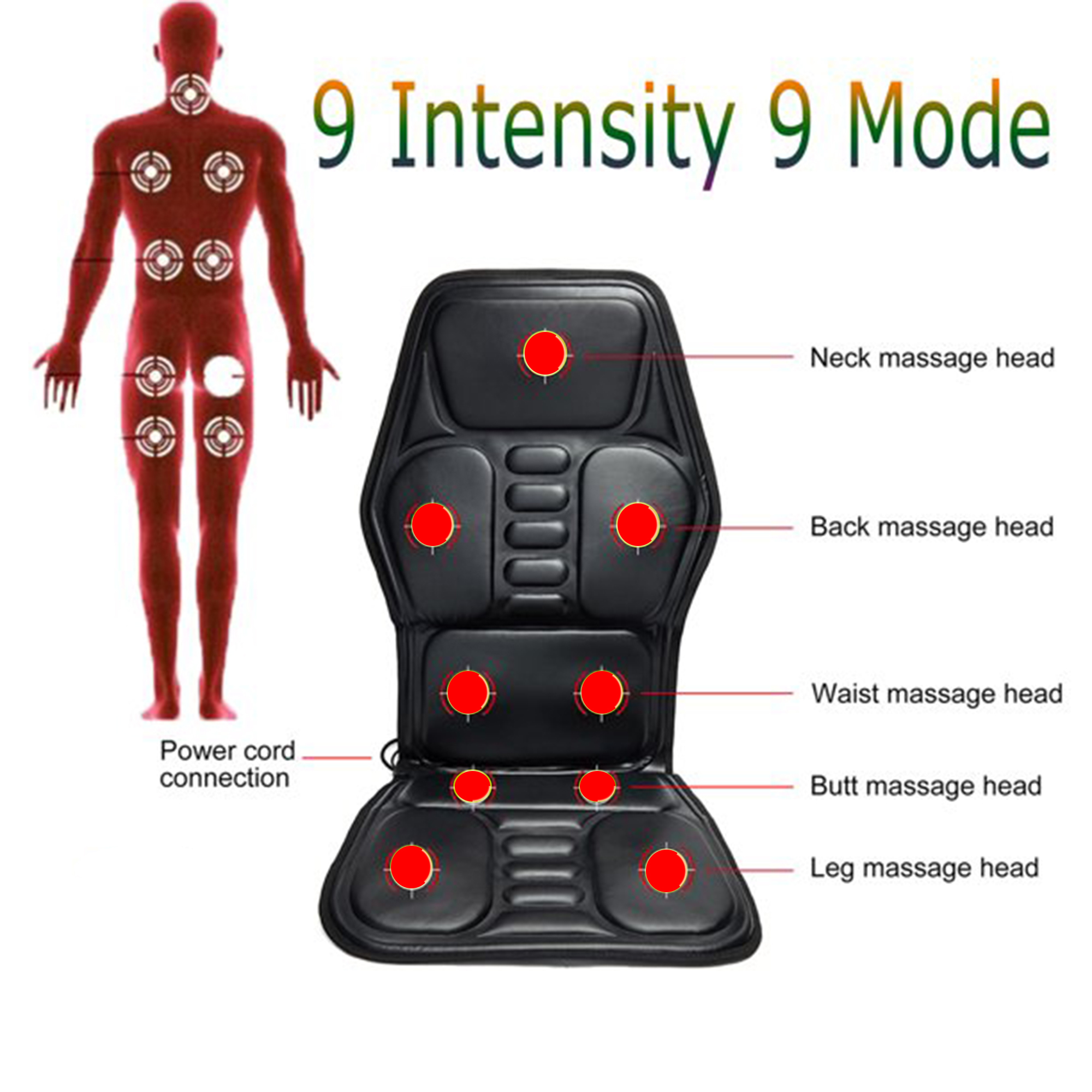 Car Seat Massager with 9 Massage Nodes Full Body Massage Mat Pad Seat ...