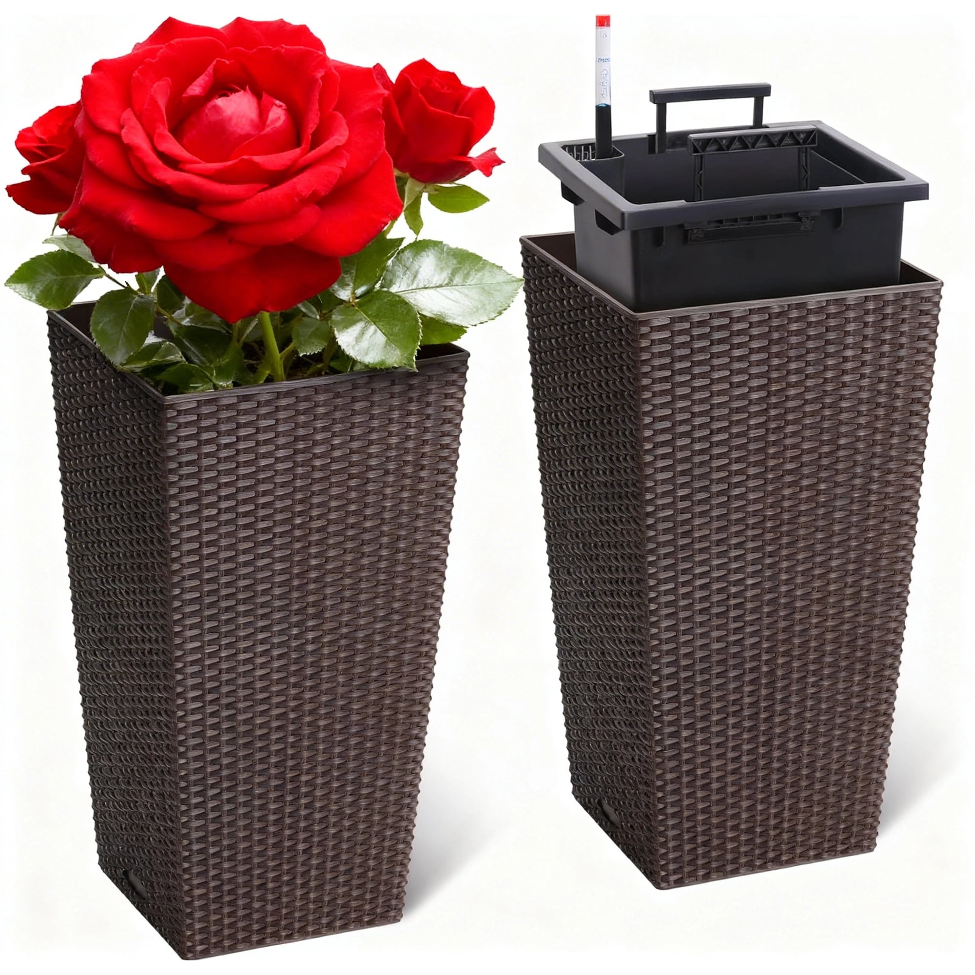 Click here for Garvee 22.5 Tall Planter Pots Set Of 2  Rattan Sty... prices