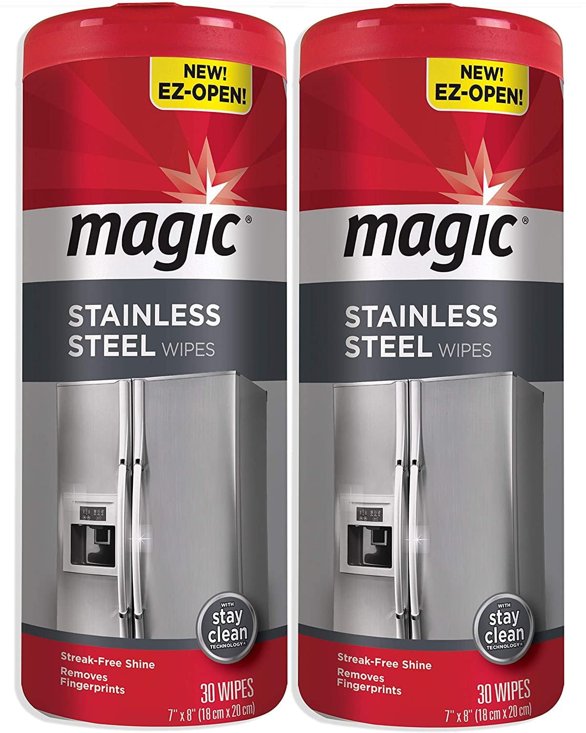 Magic Stainless Steel Wipes 2 Pack Removes Fingerprints, Residue, Water ...
