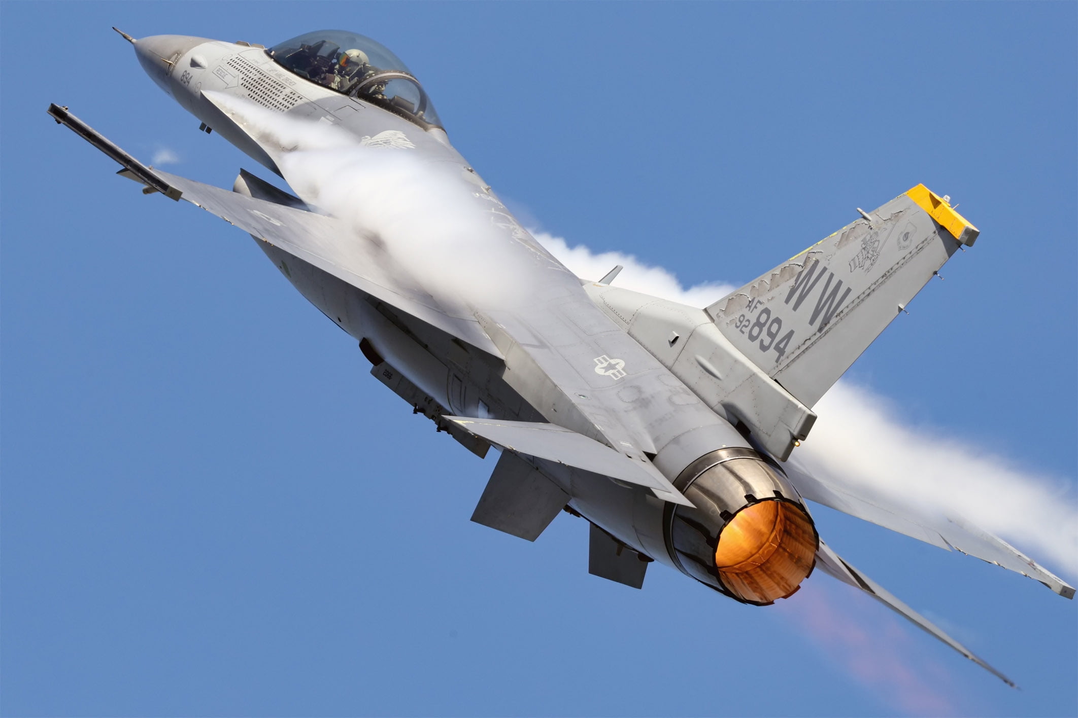 24x36 gallery poster, F-16 Fighting Falcon using afterburner - Walmart.com