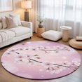 3ft Area Rug,Spring Cherry Blossom Pink Flower Washable Large Rugs Soft ...
