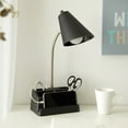 Mainstays 15" Organizer Desk Lamp, Black, with USB Port and AC Outlet ...