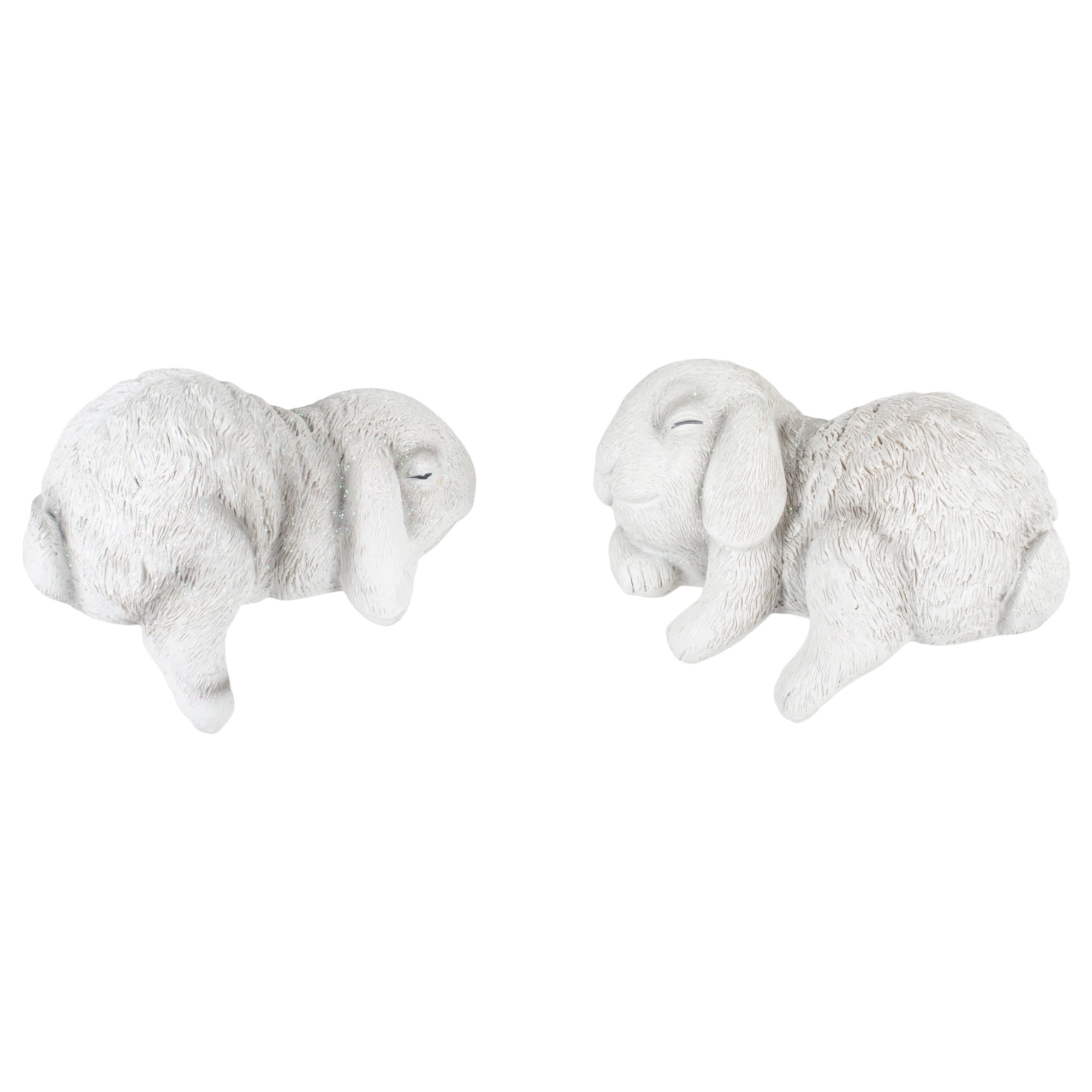 Alabaster White Sleeping Bunny Shelf Sitter 8 x 4 Resin Stone Tabletop ...