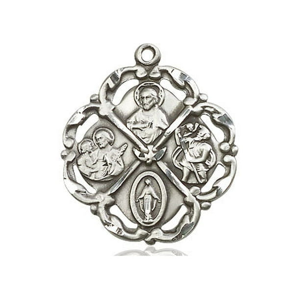 Extel Large Pewter Traditional Catholic 5-Way Cross Cruciform Medal ...