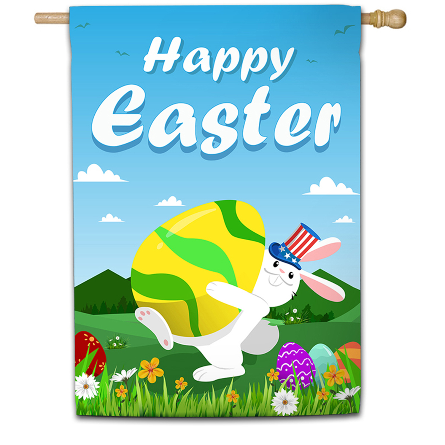 America Forever Flags Double Sided House Flag - American Easter Bunny ...
