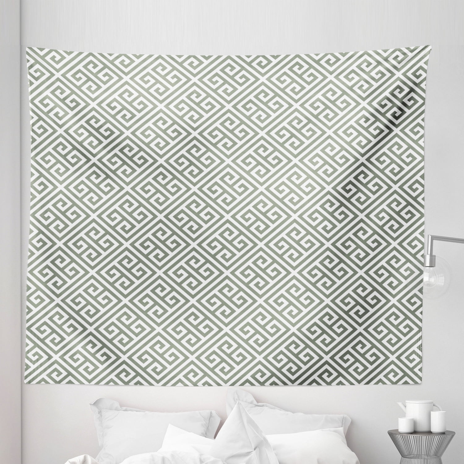 Greek Key Tapestry, Geometrical Composition with Traditional Labyrinth ...