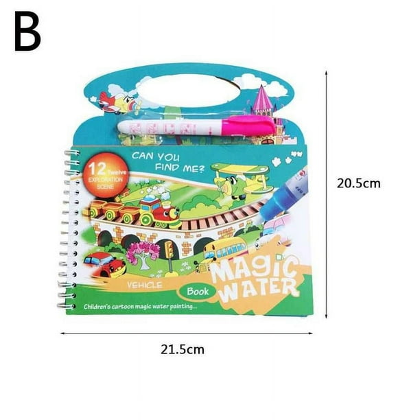 Reusable Magic Graffiti Water Picture Book Kid Early Coloring Learning ...
