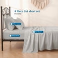 4 Piece Cot Sheet Set Silver-Gray Solid Size (30 "x 80 "), 100% ...