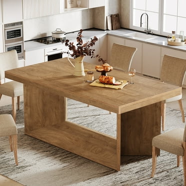 Tribesigns Dining Table for 6-8 People, 78 inch Large Wood Farmhouse ...
