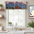 Valances for Windows Rustic Red Barn Snow Mountain Rod Pocket Short ...