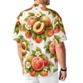 Fruit Peach Men's Shirts Short-Sleeved with All-Over Prints Button-Up ...