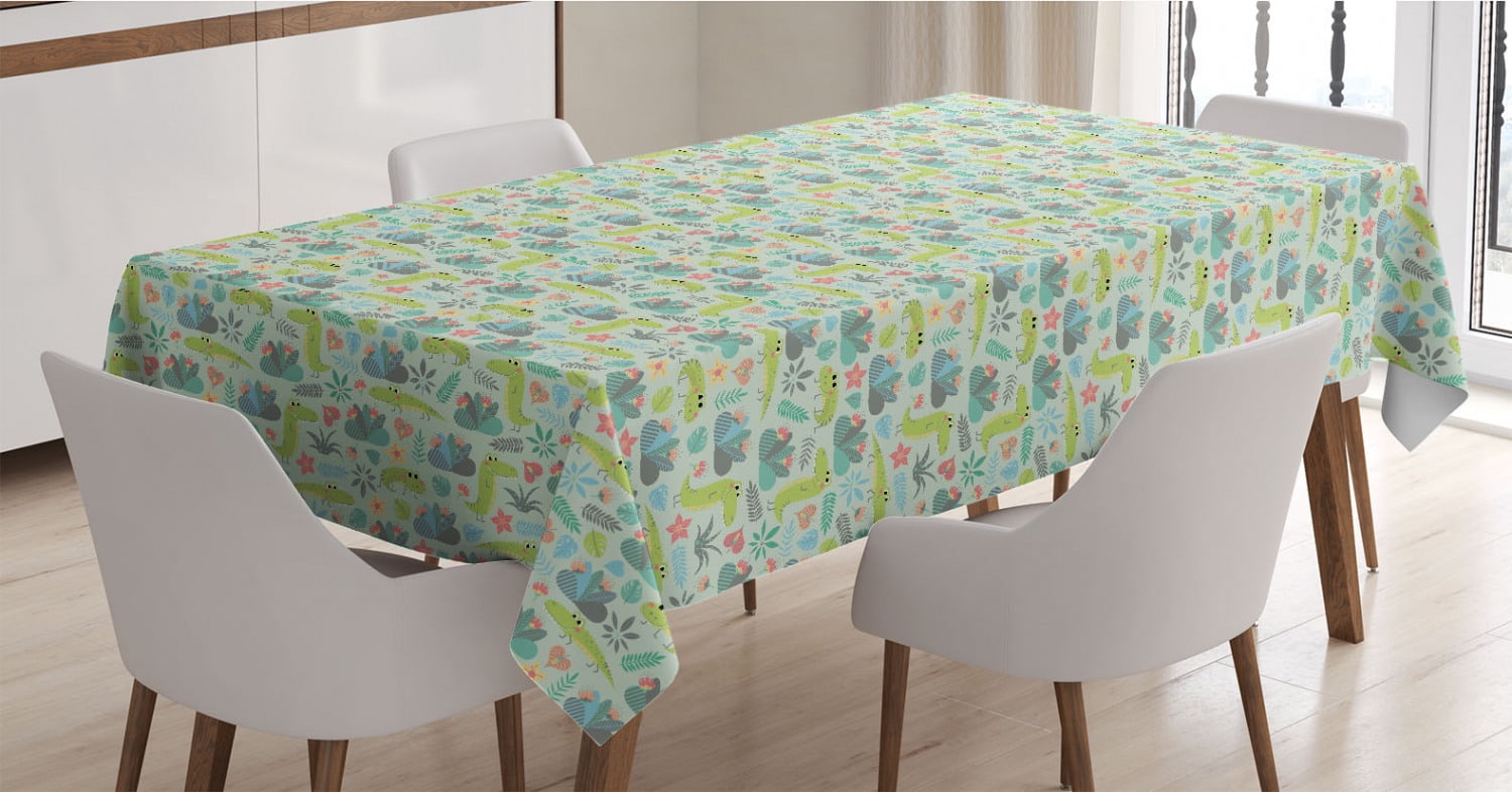 Crocodile Tablecloth, Composition of Funny Exotic Plantation and ...