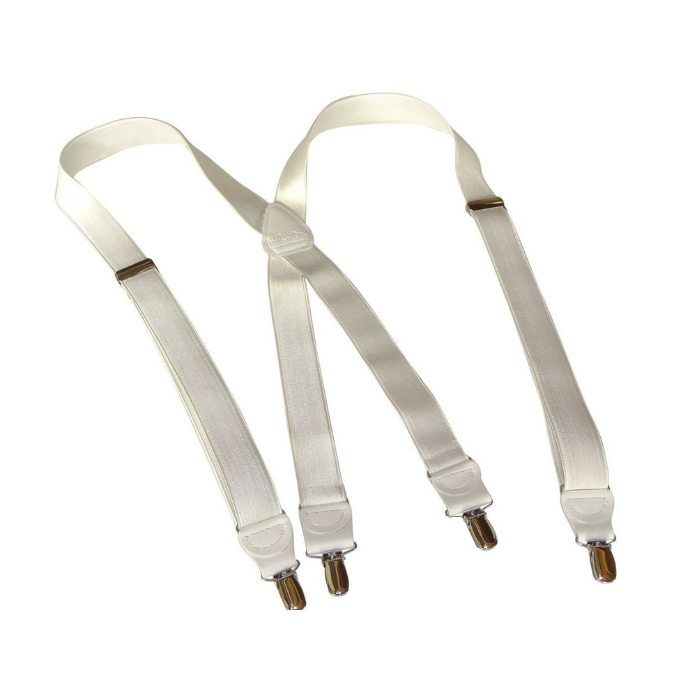 Holdup Suspender - Hold-Ups 1" wide Satin finish White Formal ...