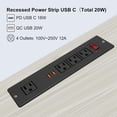 20W USB C Recessed Power Strip, Fast Charge Flush Mount Furniture ...