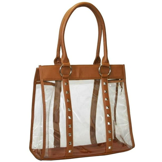 Gold Rush BT200-TAN Women Clear Bag Transparent See Through Clear Tote ...