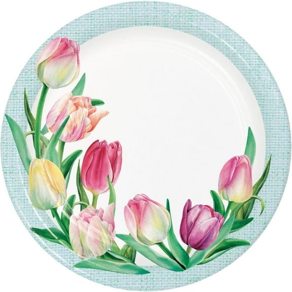Tulip Blooms 12-inch Oval Paper Plates 8 Per Pack - Walmart.com