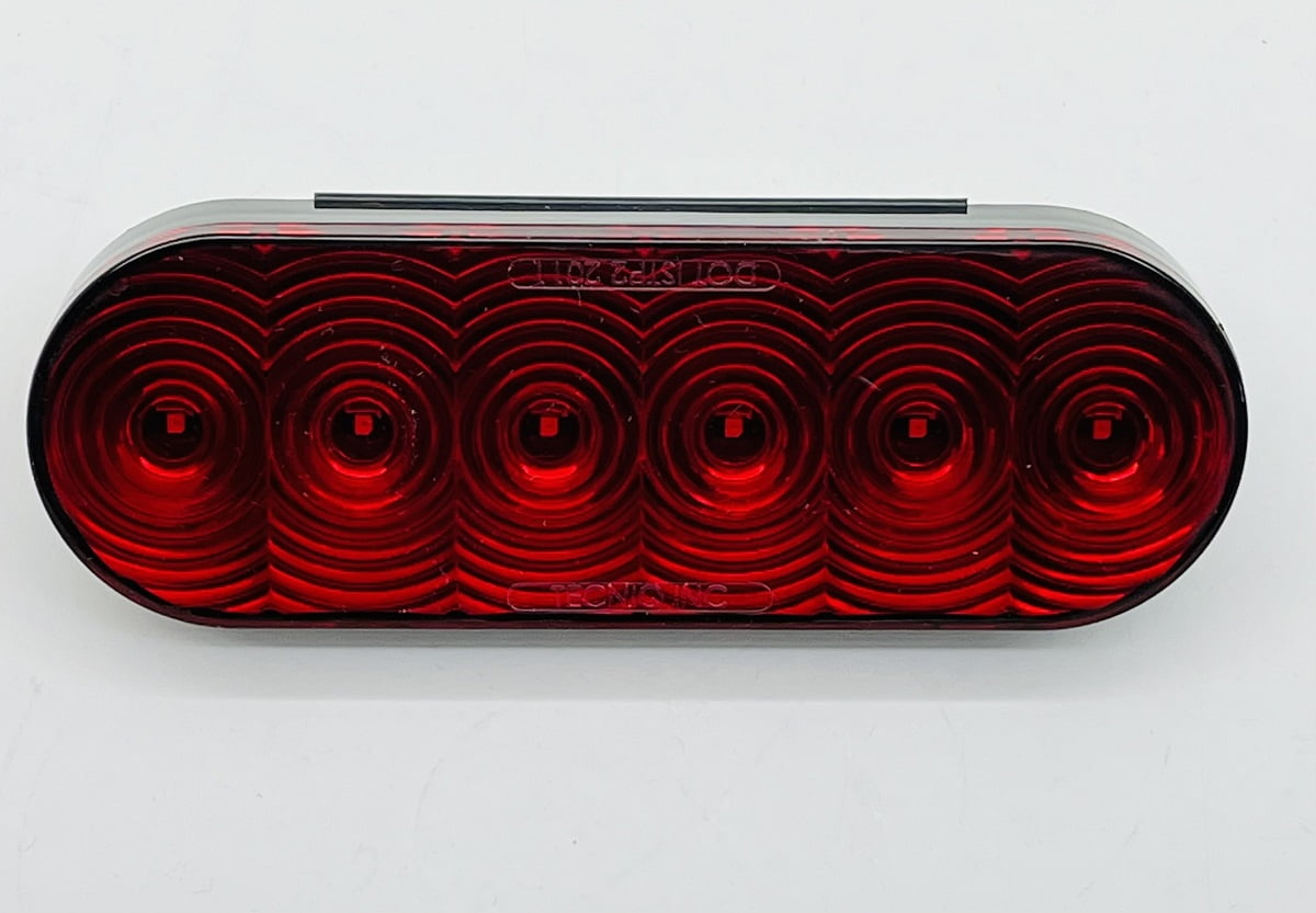 One Red 6 LED 6" Oval With Red Lens Stop Turn Tail Light Truck Trailer ...