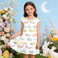 Angala Toddler Girls Dresses Cartoon Print Midi Dresses Crew Neck ...