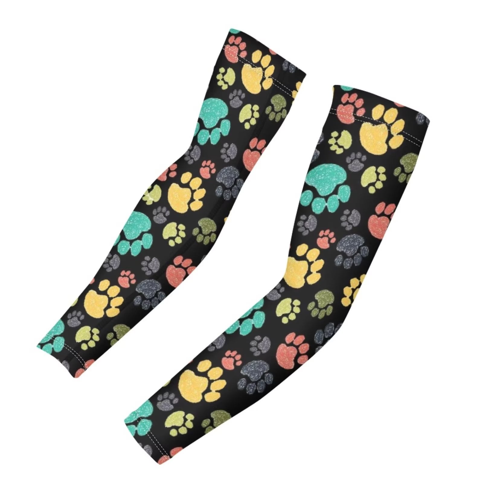 Diaonm Colorful Dog Paw Printed Arm Sleeves UV Protection Arm Covers ...
