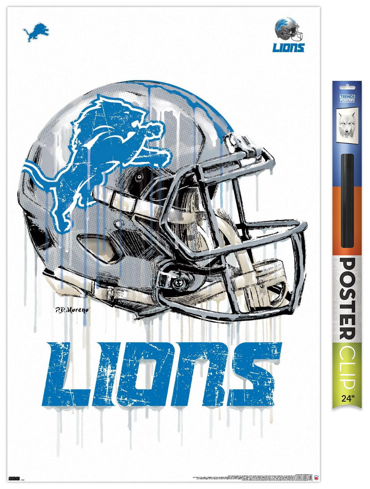 NFL Detroit Lions - Drip Helmet 20 Wall Poster, 22.375" x 34" - Walmart.com