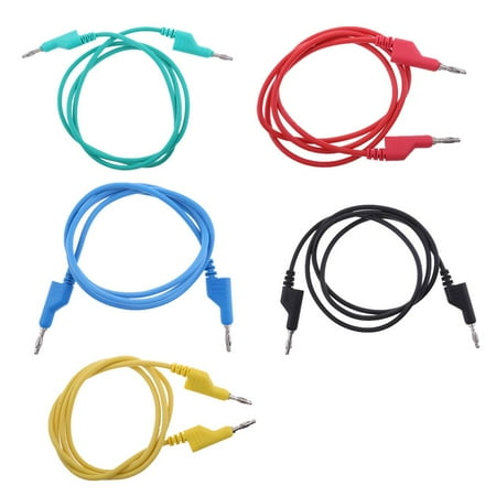 5x Stackable Double-Ended 4MM Banana Cable for Electrical Testing ...