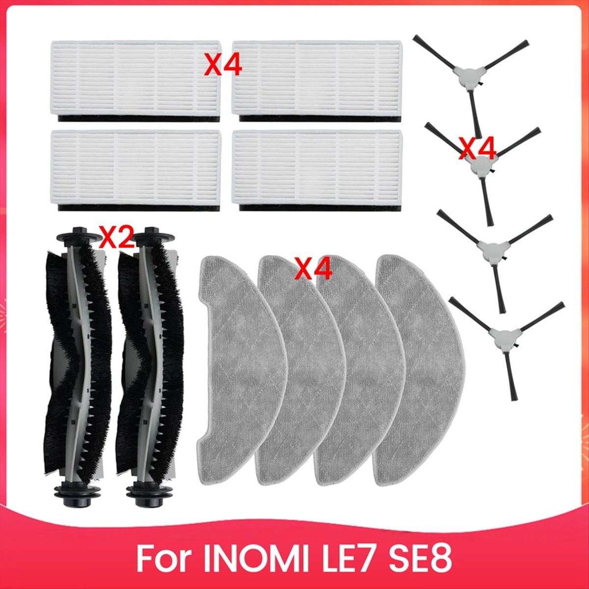 Para INOMI LE7 SE8 Piezas Accesorios Cepillo Principal Cepillo Lateral ...
