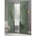 Abstract Modern Sage Green Marble Sheer Curtains 2 Panels Set Natural ...