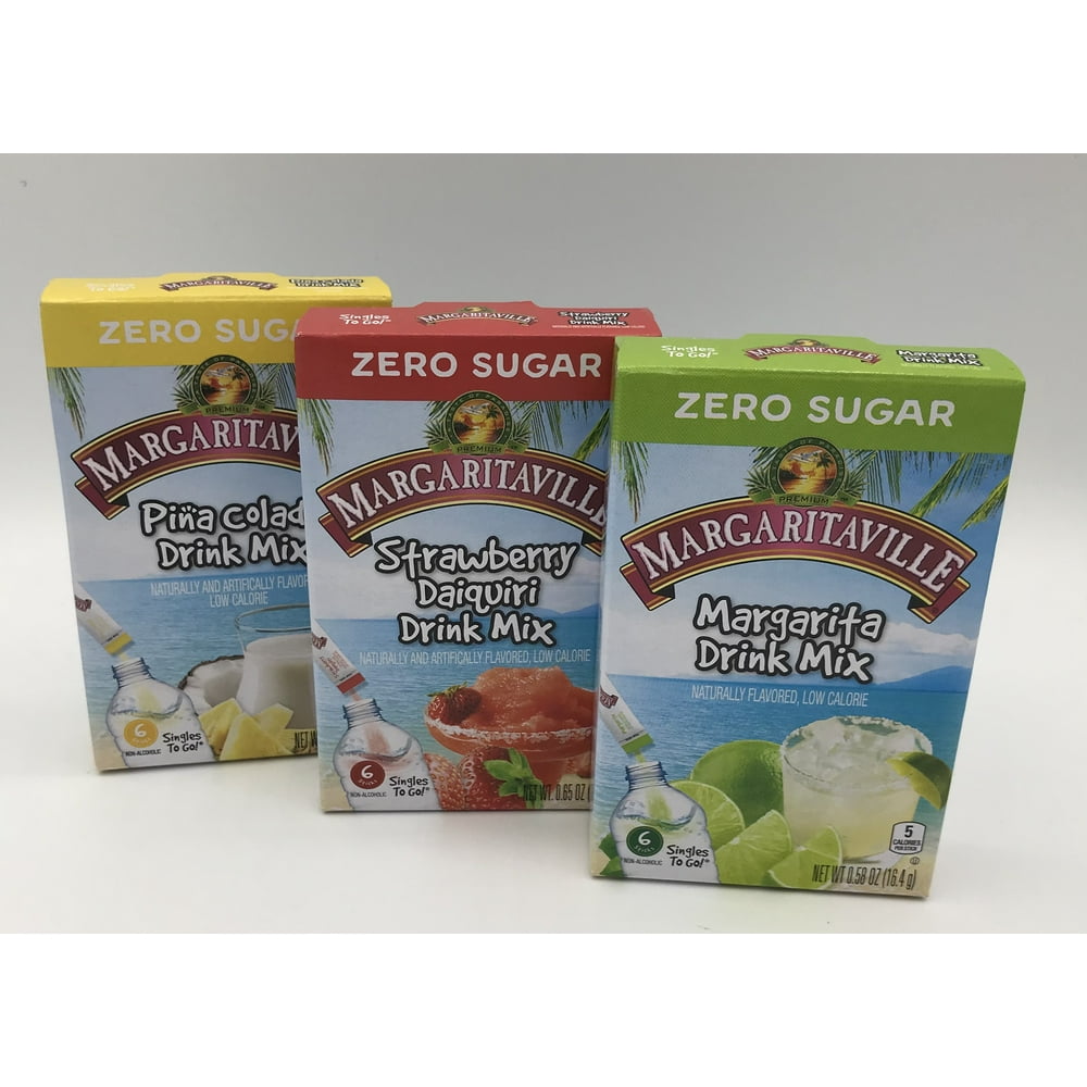 MARGARITAVILLE Singles to Go Drink Mix Variety 3 Pack, Strawberry ...