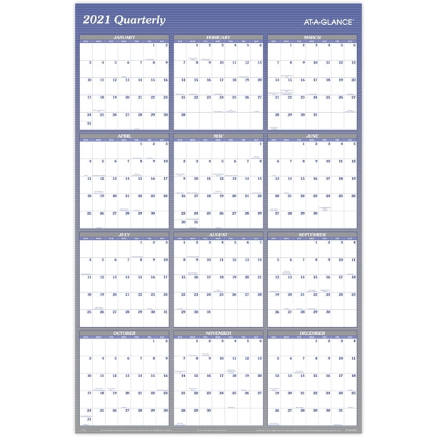 AT-A-GLANCE Vertical/Horizontal Reversible Erasable Yearly Wall ...