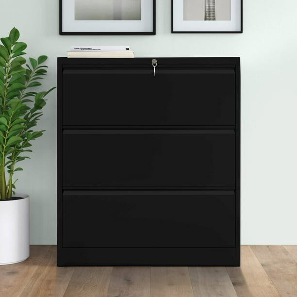 Dextrus 3 Drawer Lateral File Cabinet with Lock, Metal Stainless Steel ...